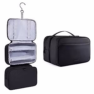 BAGSMART Toiletry Bag for Men, Hanging Travel Toiletry Organizer Large Dopp Kit for Men, Water Resistant Travel Bag Shaving Bag for Toiletries Accessories, Door Room Essentials, Black
