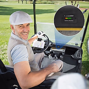 LED Battery Level Indicator, Universal Golf Cart Battery Meter Support 12V 24V 36V 48V 60V 72V Battery Monitor Lithium Battery Lead Acid Battery Fuel Gauge Meter for Ezgo Go Club Car