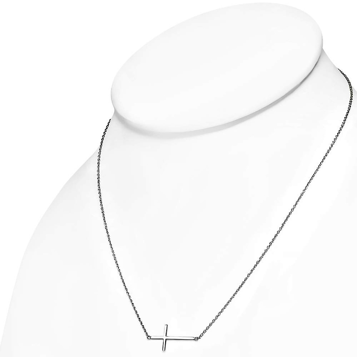 My Daily Styles 925 Sterling Silver Sideways Cross Necklace for Women - Yellow Gold & Rose Gold - Womens Jewelry Gift for Birthday, Christmas and Mother's Day