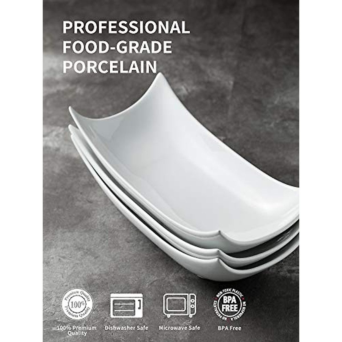 LAUCHUH Decorative Bowl Serving Platter White Serving Dishes Decorative Centerpiece Deep Serving Bowl Serving Dishes and Platters 12-Inch Set of 3