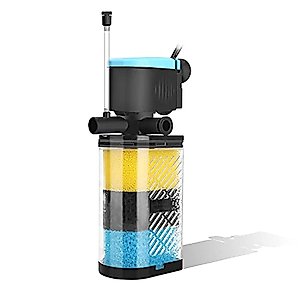 Kulife 3-Stage Aquarium Filter in-Tank Filter Internal Filter Turtle Filter for 40-70 Gallon Fish Tanks with Dual Water Outlet and Aeration