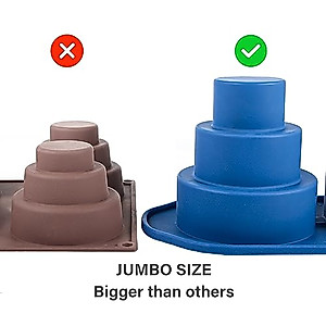 Webake Mini 3 Tier Cake Pan, Silicone Tier Cake Molds, 2 Pack Blue Molds for Small Smash Cake Cupcake for Birthday, Baby Shower, Wedding, 3.8 Inch Dia
