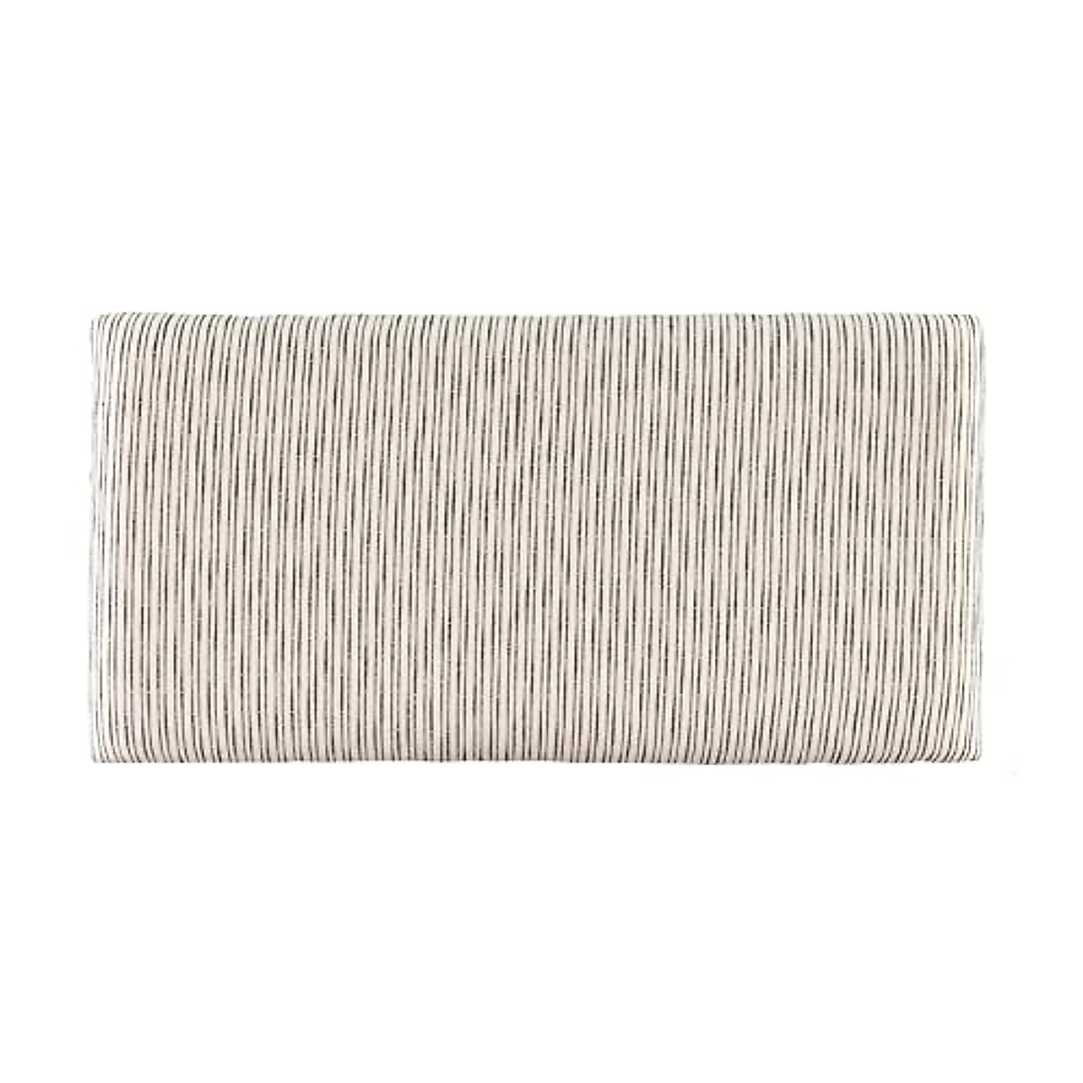 Linon Anna Campaign Accent Bench Metal Legs with Rope Detail in Cream Stripe
