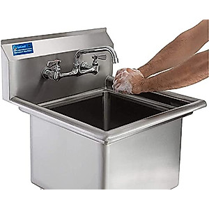 AmGood Commercial Stainless Steel Sink - 1 Compartment Restaurant Kitchen Prep & Utility Sink with 10" Faucet. NSF Certified. (Bowl Size: 16" x 14" + Faucet)