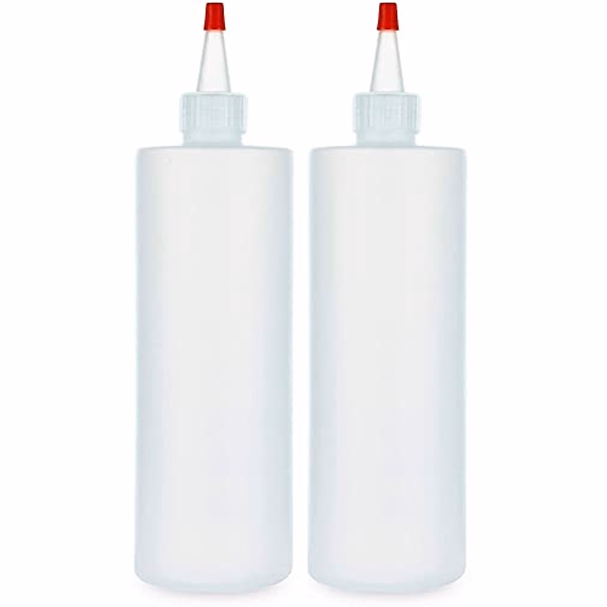 BRIGHTFROM Empty Squeeze Bottles 16 OZ, 2 PACK Squirt Containers with Red Top, BPA Free for Condiments, Syrup, Ketchup, Sauces, Dressing, Oil, Honey | Arts and Crafts - Leak Proof - Kitchen