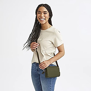 Vera Bradley Women's Cotton Convertible Pouch Crossbody Purse With RFID Protection, Climbing Ivy Green - Recycled Cotton, One Size