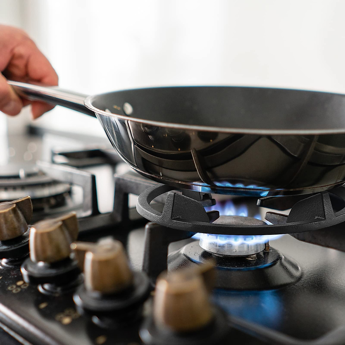 HRepair Cast Iron Wok Support Ring 9Inch Universal Non Slip Wok Rack Stand Fits Kitchen Samsung Ge Frigidaire Whirlpool Kitchenaid Lg Kenmore Gas Stove