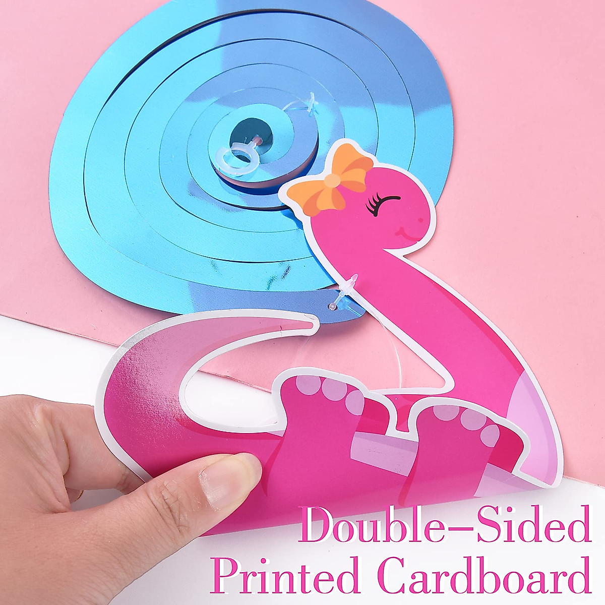 Girls Dinosaur Party Hanging Swirl - 20 PCS Dino Birthday Party Decorations for Kids Baby Shower Dinosaur Themed Party Supplies Hanging Whirls Spiral Streamer Ceiling Decor