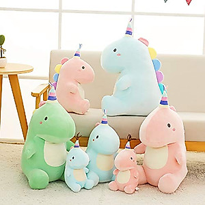 YUESUO Cute Dinosaur Plush Toys,Dino Stuffed Animal,Soft Animal Dino Plush,Birthday Gifts for Kids Girls Boys Green 9.4 Inch