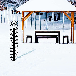 Limen Iron Art Snow Gauge, 2023 New 24inch Snowflake Snow Gauge Measuring Gauge, Creative Christmas Outdoor Measuring Gauge Snow Ruler Metal Snow Measuring Stick Outdoor Christmas Decorations(Bird)