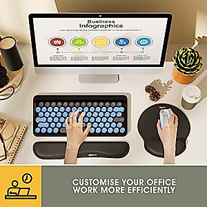 Ergonomic Keyboard Wrist Rest and Mouse Pad with Wrist Support, GIM Memory Foam Mouse Cushion Anti-Slip Computer Wrist Rest Pad for Comfortable Typing Wrist Pain Relief (Keyboard Wrist Rest)
