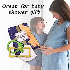 DILIMI Baby Monthly Milestone Blanket Dinosaur Soft Flannel Nursery Bed Blankets for Boys Photography Background Blankets