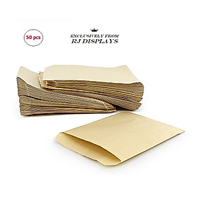 RJ Displays-Brown Kraft Flat Merchandise & Packaging Bags- Pack of 50 Bags Size-10" x 13" Inches