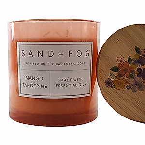 Sand + Fog Mango Tangerine Candle in a Glass Jar with Wood Lid - 25 oz.