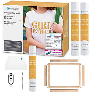 Silhouette Silkscreen Ultimate Bundle Includes Silkscreen Starter Kit with 6 Bonus Sheets of Heat Transfer Material and a 30 Day Trial to Smart-Silhouette