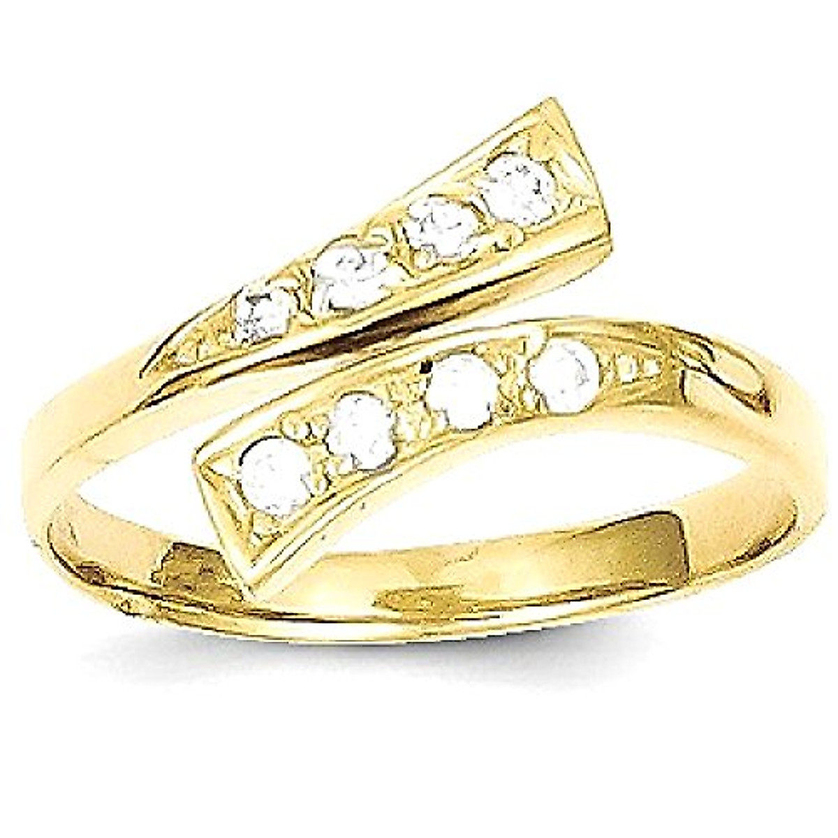 IceCarats 10K Yellow Gold Cubic Zirconia CZ Adjustable Toe Ring Open Midi Band Summer Beach Jewelry