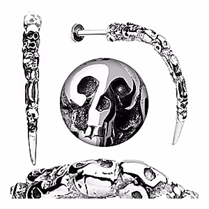 Skull Carved Long Claw Labret 316L Surgical Steel