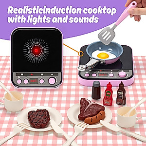 Veitch Fairytales Kids Kitchen Playset, Kids Play Food Cooking Games Pots and Pans Toy Kitchen Accessories Set, 3+ Year Old Girl Boy Gift Ideas