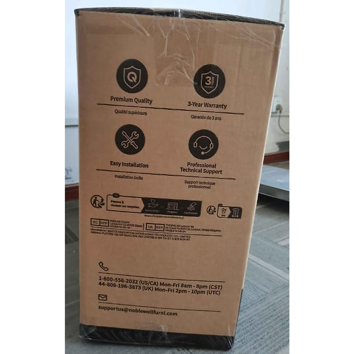 NOBLEWELL Office Chair Ergonomic Office Chair with Large Seat, Lumbar Support Computer Chair, Desk Chair with Adjustable Headrest, Armrest