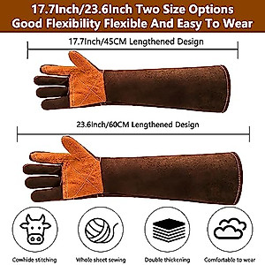 Animal Handling Gloves,Cat Bite Proof Gloves,Leather Welding Gloves For Men And Women,Multipurpose Dog Bite Gloves,Snake & Bird Handling Gloves For Cat Dog Bird Falcon Livestock Snake