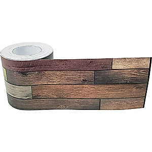 Teacher Created Resources Reclaimed Wood Straight Rolled Border Trim - 50ft - Decorate Bulletin Boards, Walls, Desks, Windows, Doors, Lockers, Schools, Classrooms, Homeschool & Offices