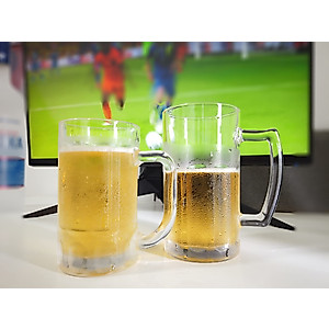 TUSAPAM 4 Pack Heavy Beer Mugs, Large Beer Glasses with Handle, 20 Ounce Glass Steins, Classic Beer Mug glasses Set