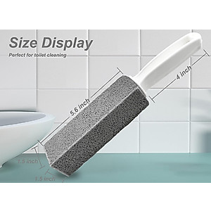 Comfun Pumice Stone Toilet Brush for Cleaning Toilet Bowl with Handle, Pumice Stick for Toilet Cleaning, 2 Pack