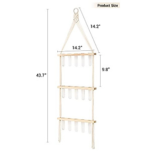 Mkono Macrame Plant Propagation Tubes, 3 Tier Boho Wall Hanging Plant Terrarium Vase Indoor Glass Planter for Propagating Hydroponic Houseplants Home Office Wall Plant Decor Gifts for Women