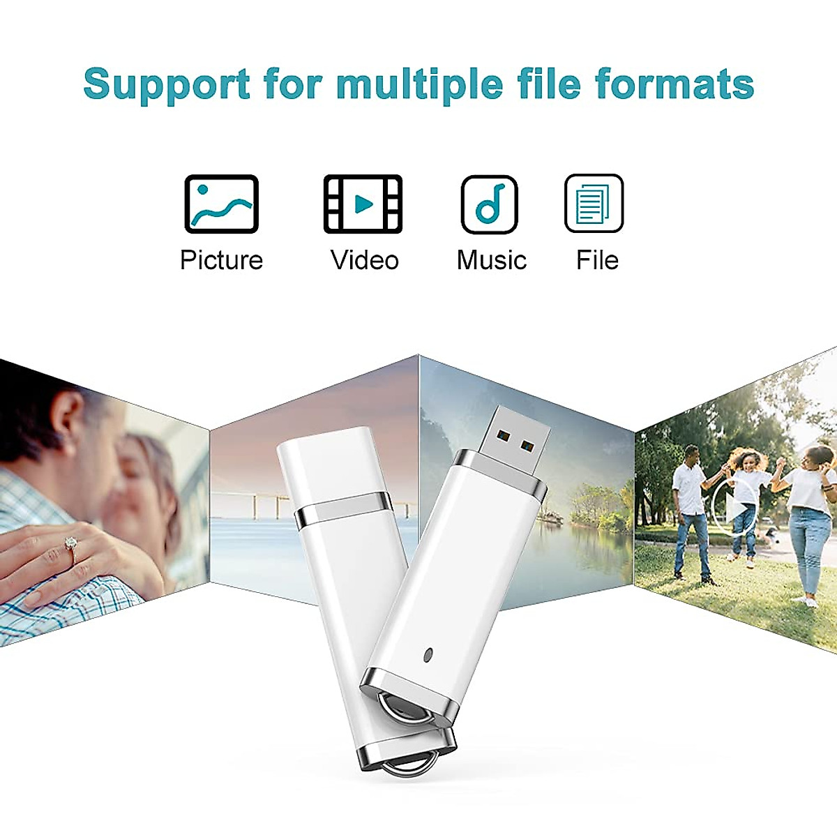 KEXIN 500 Pack 4GB Flash Drive USB Flash Drive 4G Thumb Drive Pen Drive Memory Stick Design in Snapcap White