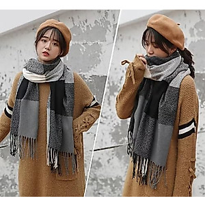 YSense Women's Long Plaid Blanket Scarf Chunky Oversized Winter Fall Warm Scarf Big Tartan Scarves Wrap Shawl Ladies Gifts