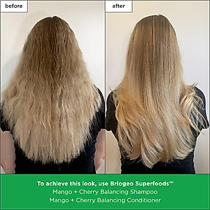 Briogeo Superfoods Mango + Cherry Balancing Shampoo, Replenish Dull, Dry Hair and Balance Oil for Oily Hair, Controls Oil and Nourished All Hair Types and Textures, Vegan, Cruelty-Free, 12.5 fl oz