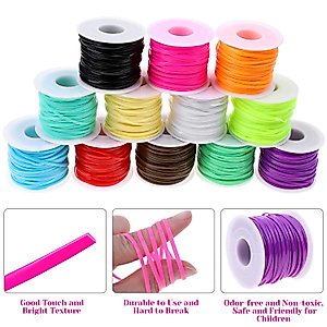 Lanyard String, Cridoz Gimp String Kit with 12 Rolls Plastic Lacing Cord, 20 Pcs Snap Clip Hooks, 20Pcs Key Chain Ring Clips, 10 Pcs Lobster Clasps for Crafts, Bracelet and Lanyards