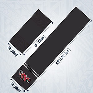 Shot Darts Heavy Duty Dart Mat, Professional T Dart Mat - Dart Points and Flooring Protector (8.7 kg), Made in New Zealand, Non-Curling & Shock Absorbing, Rubber Material, Black, (9ft 8" x 2ft 0")