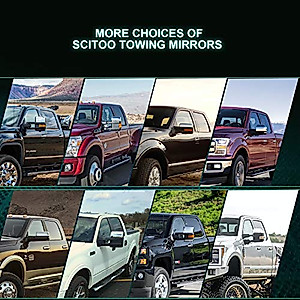 SCITOO Compatible fit for Pair Towing Mirrors Power Smoke Turn Signal Light Light For Chevy For GMC C1500 C2500 C3500 K1500 K2500 K3500 1988-1998 (Black)