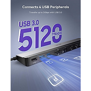 VAVA USB C Docking Station 12-in-1 USB-C Dock (Thunderbolt 3) with Dual HDMI 4K 60Hz, RJ45 Ethernet, 4 USB Ports, SD/TF Card Reader, 85W PD Charging, Audio for MacBook/Pro/Air, Type C Windows Laptop