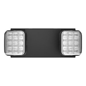 EXITLUX 1 Pack Blacks Emergency Lights with Backup Battery,Two Head Adjustable Fire Commercial Emergency Light Fixture-UL Listed-120/277VAC-Led Emergency Exit Lights Fixtures for Business.
