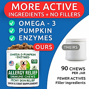 Advanced Dog Allergy + Allergy Relief Bundle - Itch Relief + Anti-Itch Skin & Coat - Probiotics w/Fish Oil Omega 3 + EPA&DHA Fatty Acid - Skin Allergies + Itching&Paw Licking - 240 Chews - Made in USA
