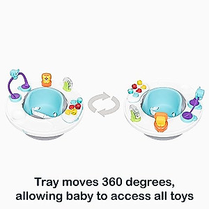 Smart Steps Explore N’ Play 5-in-1 Activity to Booster Seat with STEM Toys, Blue Safari Fun