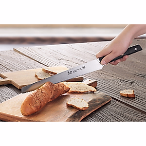 Cangshan TG Series 62199 Swedish 12C27 Steel Bread Knife, 10.25-Inch, G10 Handle