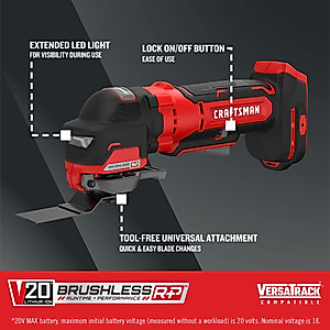 CRAFTSMAN V20 RP Cordless Multi-Tool, Oscillating Tool, up to 19,000 OPM, Bare Tool Only (CMCE565B)