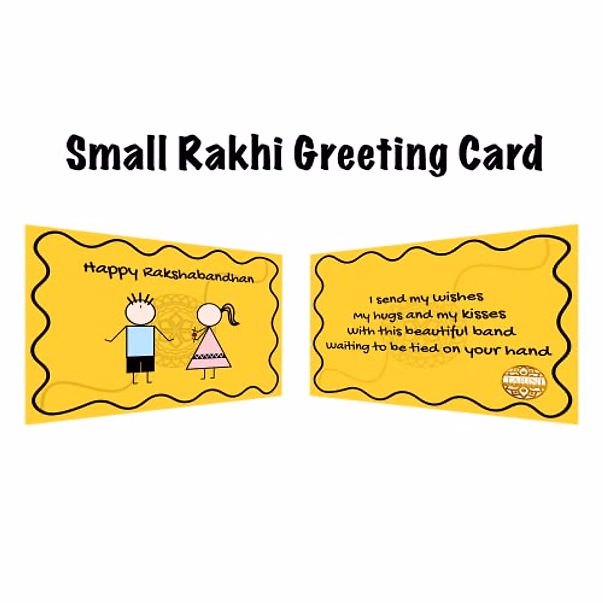 Tarini Gallery Rakhi for Brother Bhaiya Bhai Dooj Raksha Bandhan gift Rakhi Thread Rakhi Bracelet with Greeting card gift pack in pouch/Potli bag (Design 3 with Soan)