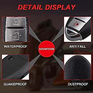 cciyu X 1 Flip Key Fob with Key Blade 4 buttons Replacement for 07 08 09 10 11 12 13 14 15 for Nissan Altima Maxima for Infiniti Q60 G35 G37 G25 Series with FCC KR55WK48903