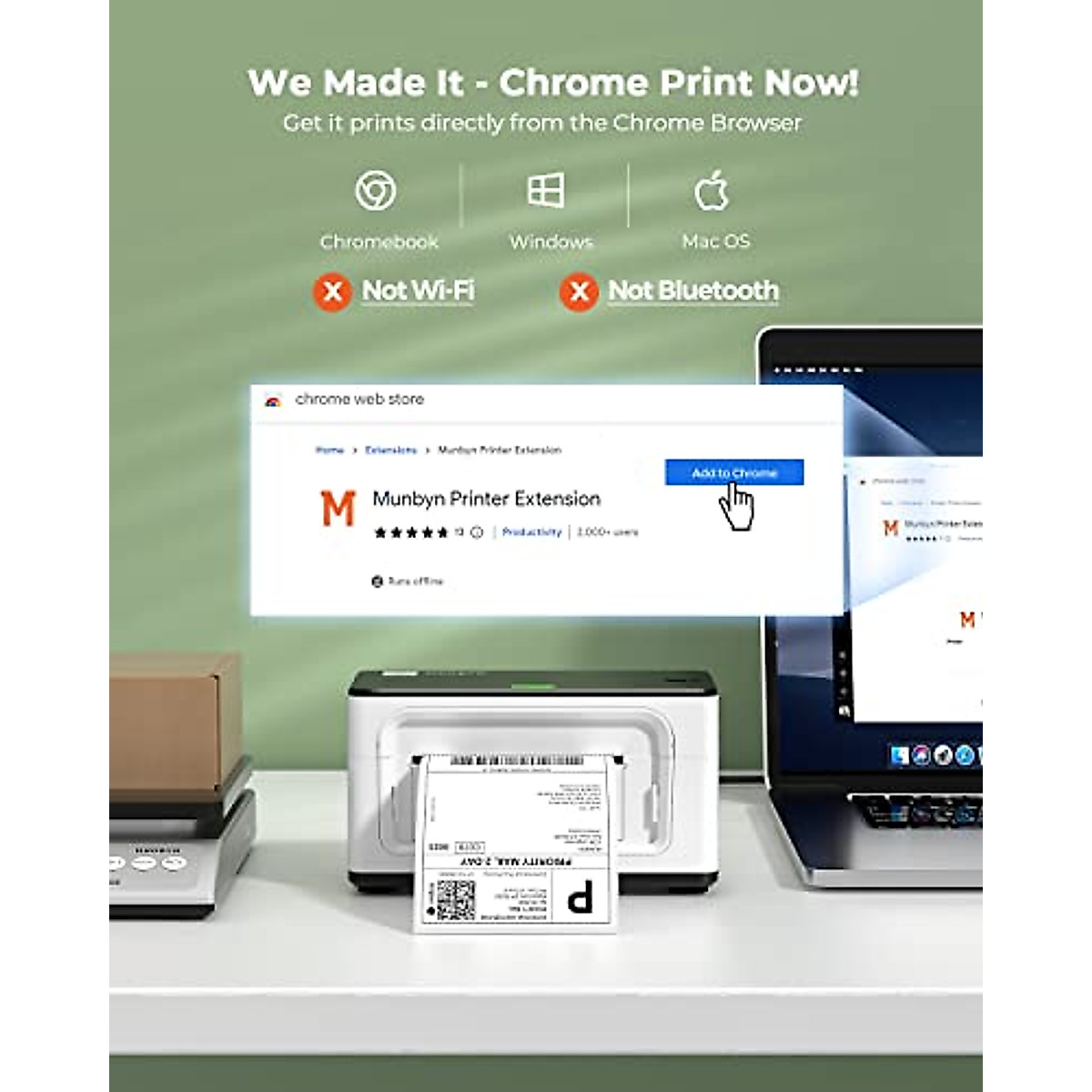 MUNBYN Shipping Label Printer, Thermal Direct Shipping Label