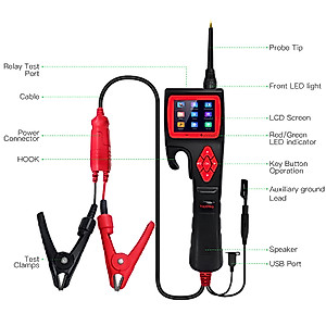 TopDiag P200 Car Circuit Tester with Oscilloscope, 20FT Cable - Tests Voltage, Continuity, Components