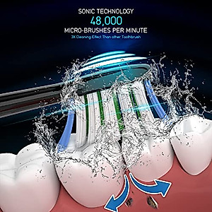 Replacement Brush Heads for Olybo Sonic Toothbrushes (Black)