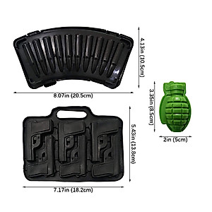 Weapon Series Whisky 3D Cube Ice Ball Molds Grenade Mould Handgun Ice Mold Bullet Tray Ice Maker Set of 6 By TAISI