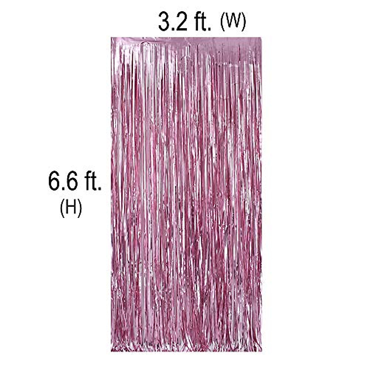 Metallic Tinsel Foil Fringe Curtains 3.2 ft x 6.6 ft Baby Shower Gender Reveals Party Decoration Party Photo Backdrop (Pink/Blue)