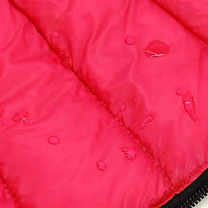 Didog Winter Small Dog Coats,Waterproof Jackets with Harness & D Rings,Warm Zip Up Cold Weather Coats for Puppy & Cats Walking Hiking,Red,Chest: 15"