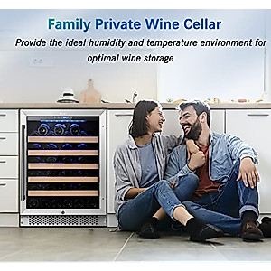 Yeego 24inch Wine Cooler,Wine Fridge 54 Bottle Wine Refrigerator with Professional Compressor Fits Large Bottles Low noise Built in or Freestanding Wine Fridge