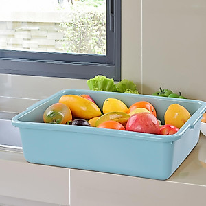 Inhouse 13 L Plastic Commercial Tote Box, Wash Tub Basin, 4-Pack, Mint Green, F